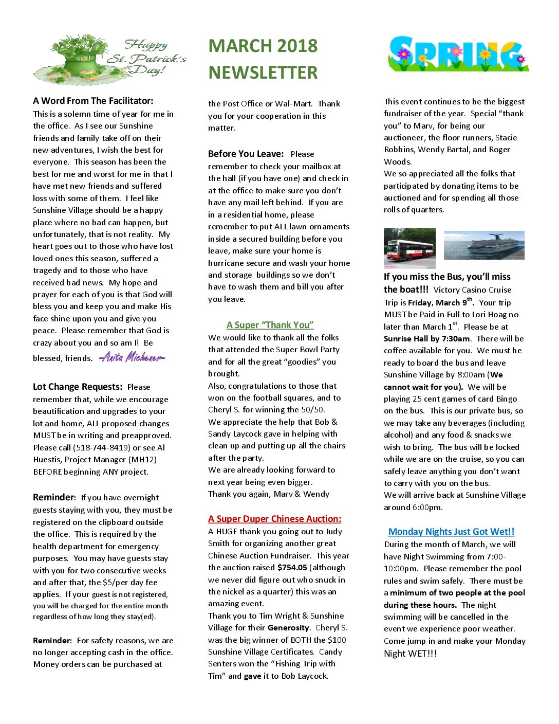 Newsletters - Sunshine Village